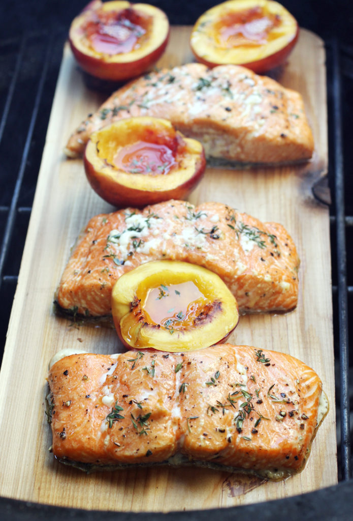 Planked Wild Salmon with Nectarines, Thyme, Honey, Almonds, and Ricotta — Plus A Food Gal ...