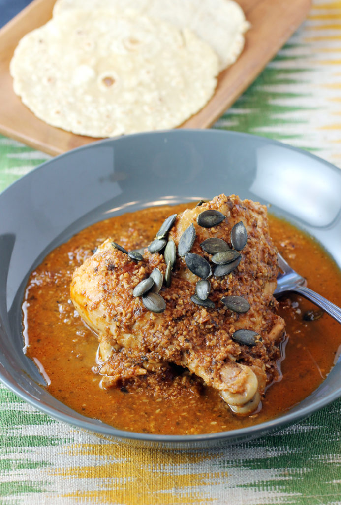 Chicken with Red Pumpkin Seed Mole | Food Gal