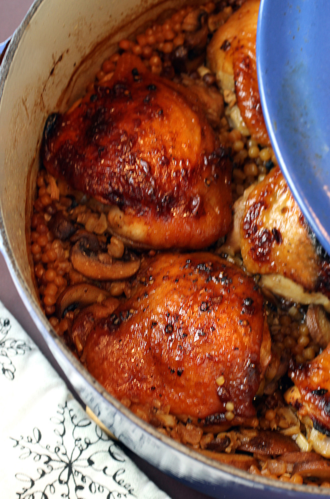 A One-Pot Honey Garlic Chicken with Mushroom Fregola That Really Hits ...